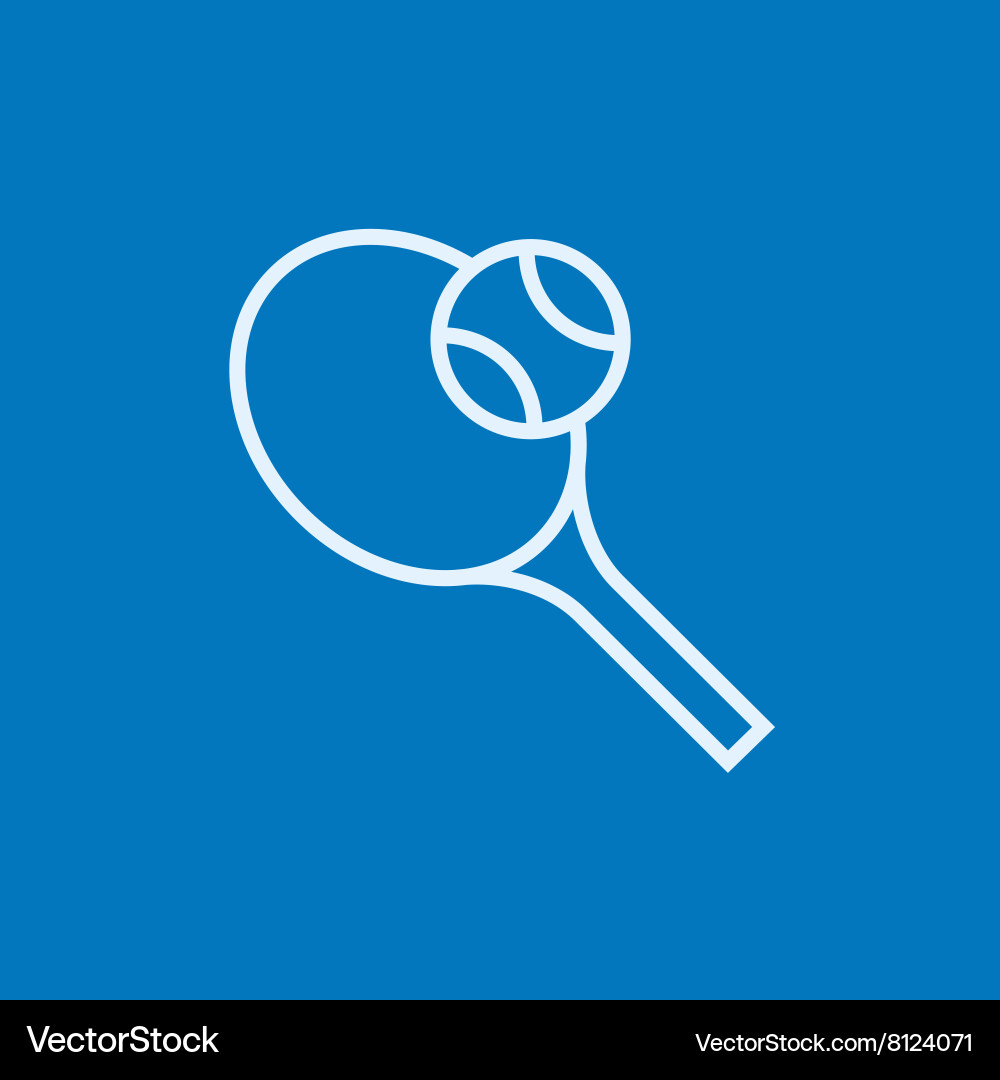 Tennis racket and ball line icon Royalty Free Vector Image