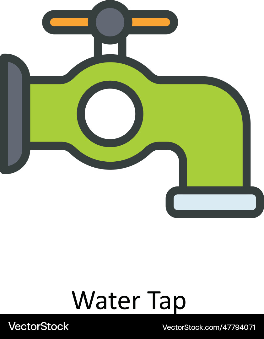 Water tap fill outline icon design illust Vector Image