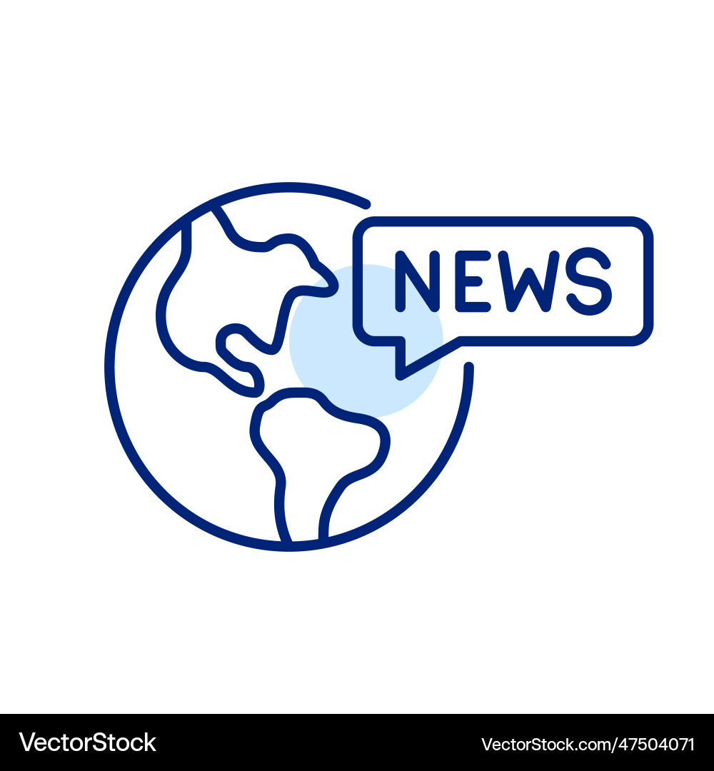 World news icon earth globe and message pixel Vector Image
