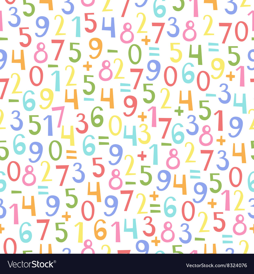 Colorful seamless pattern numbers Royalty Free Vector Image