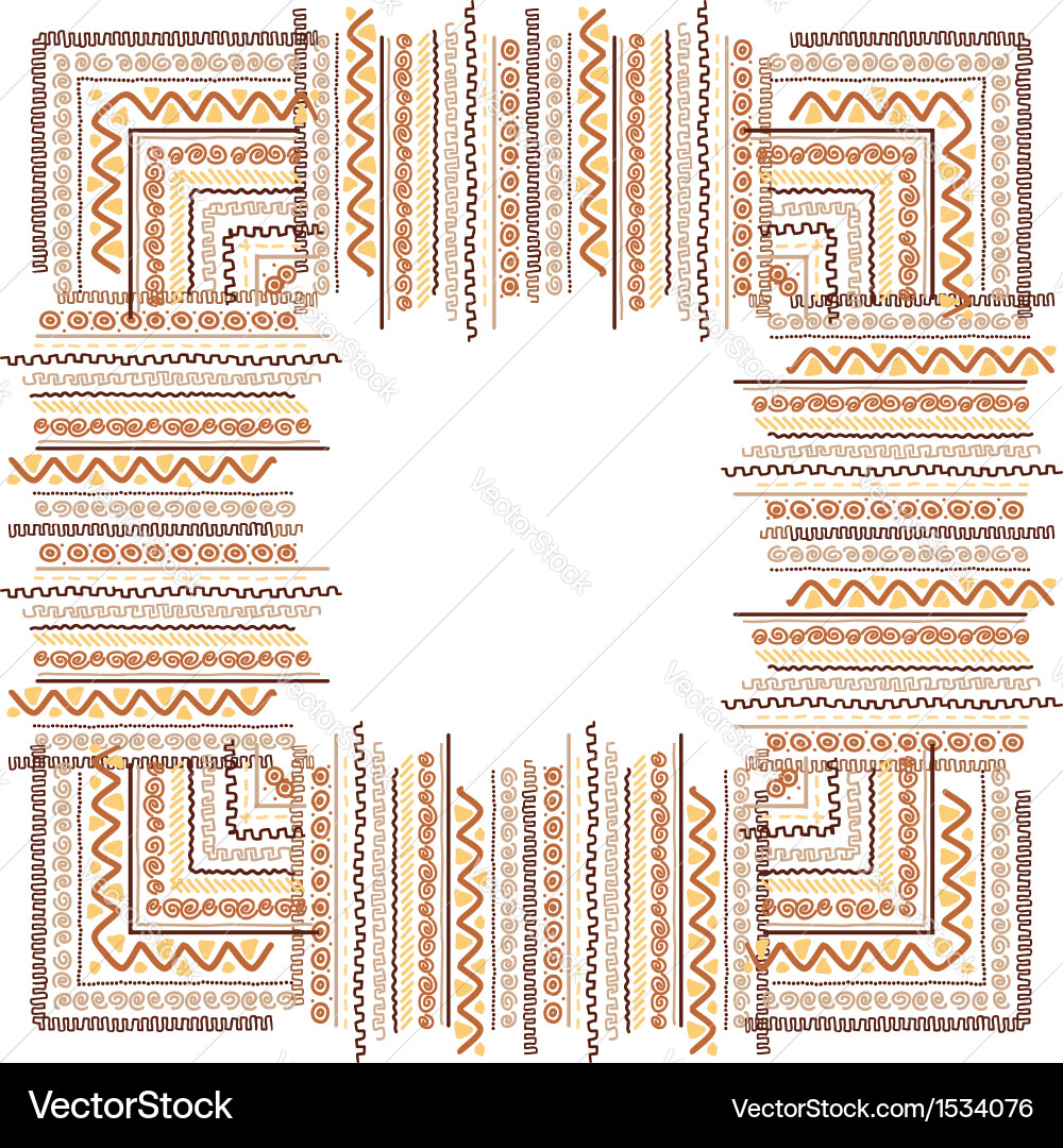 Frame with ethnic handmade ornament for your Vector Image