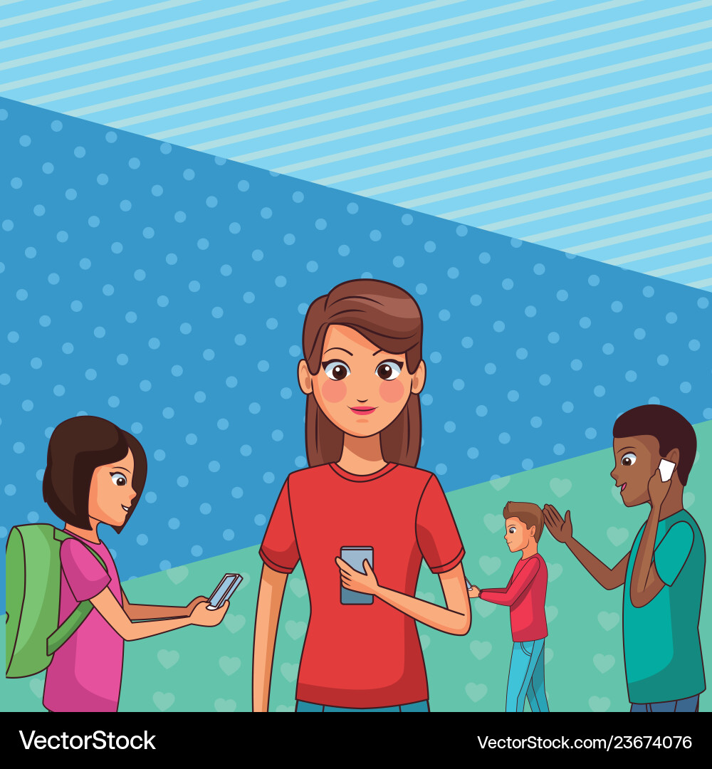 Group of friends cartoon Royalty Free Vector Image