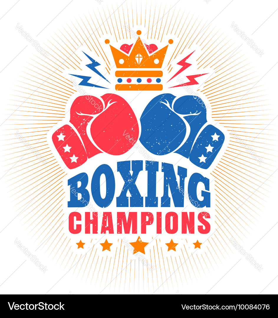 Kings boxing dark blue vintage Royalty Free Vector Image