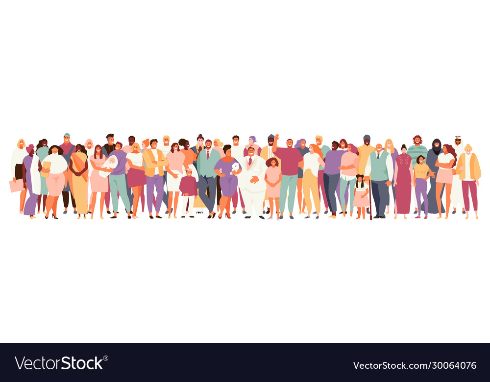 Multicultural crowd people Royalty Free Vector Image