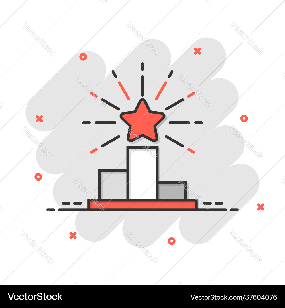 Podium icon in comic style pedestal cartoon Vector Image