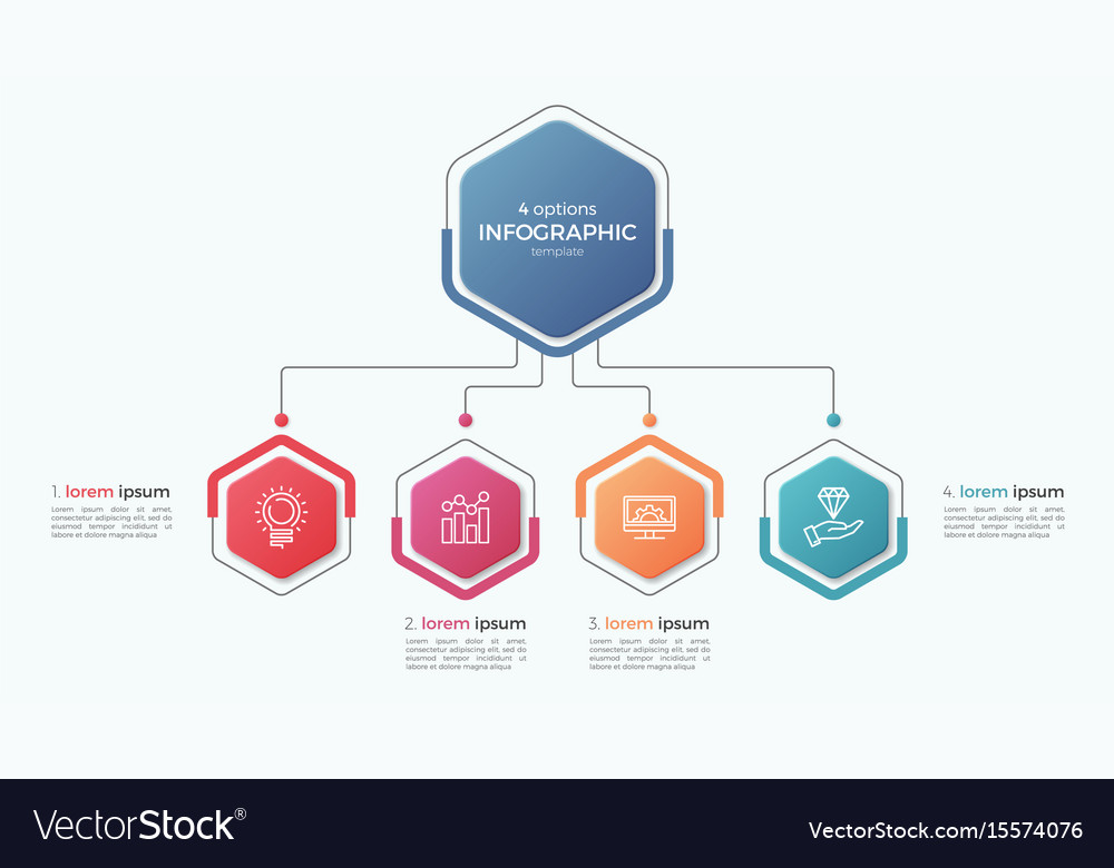 Presentation business infographic template with 4 Vector Image