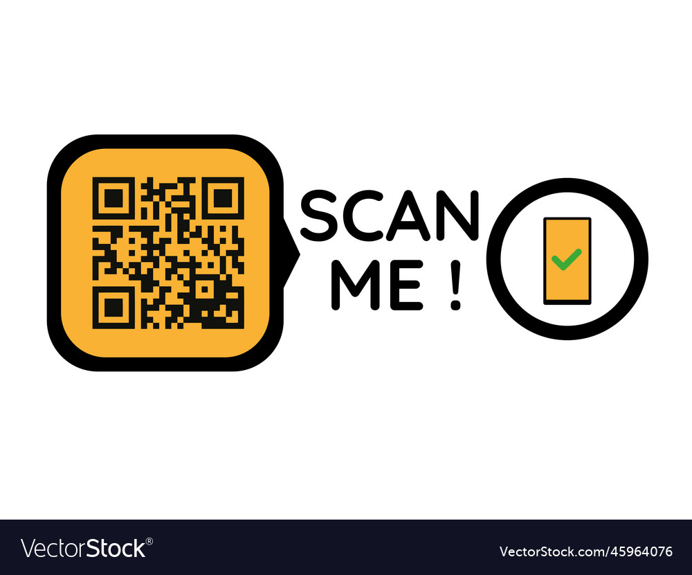 Qr code scan icon set me frame Royalty Free Vector Image