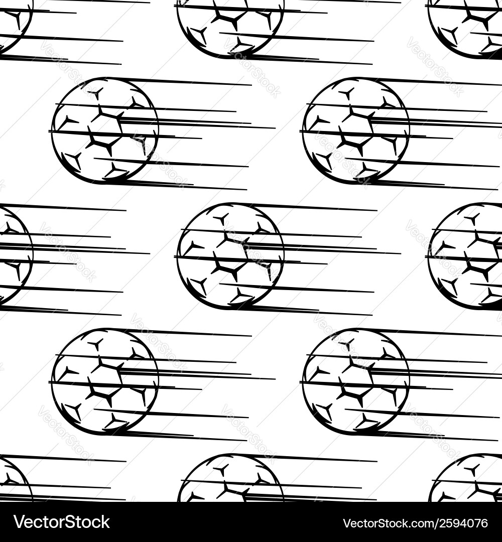 Seamless pattern soccer balls or footballs Vector Image