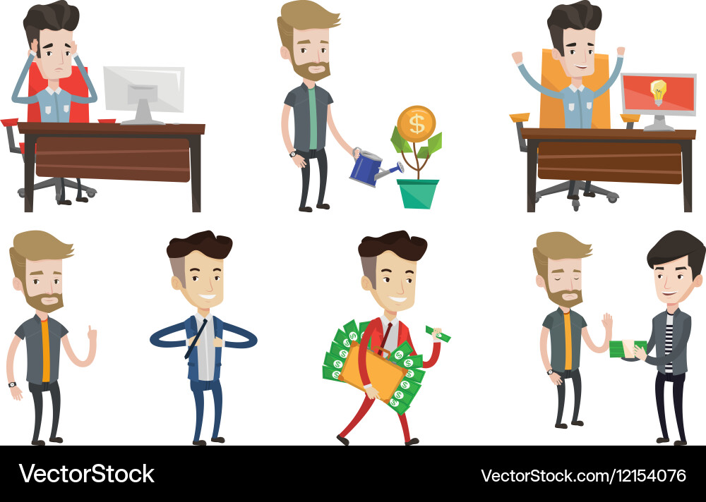 Set of business characters Royalty Free Vector Image