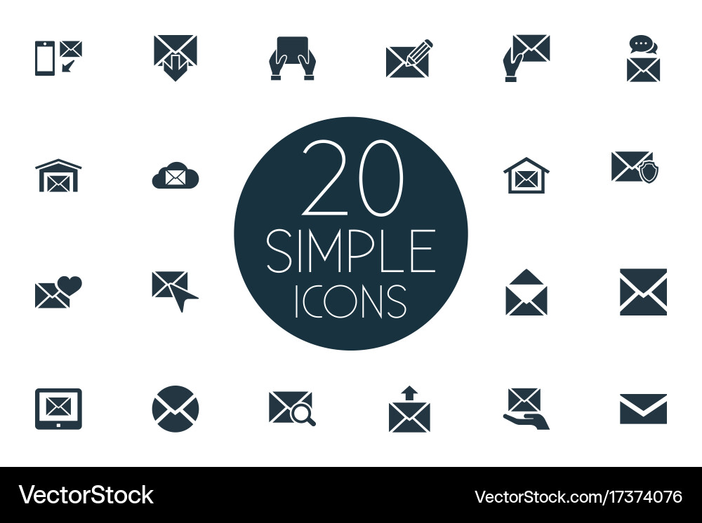 Set of simple mailing icons Royalty Free Vector Image