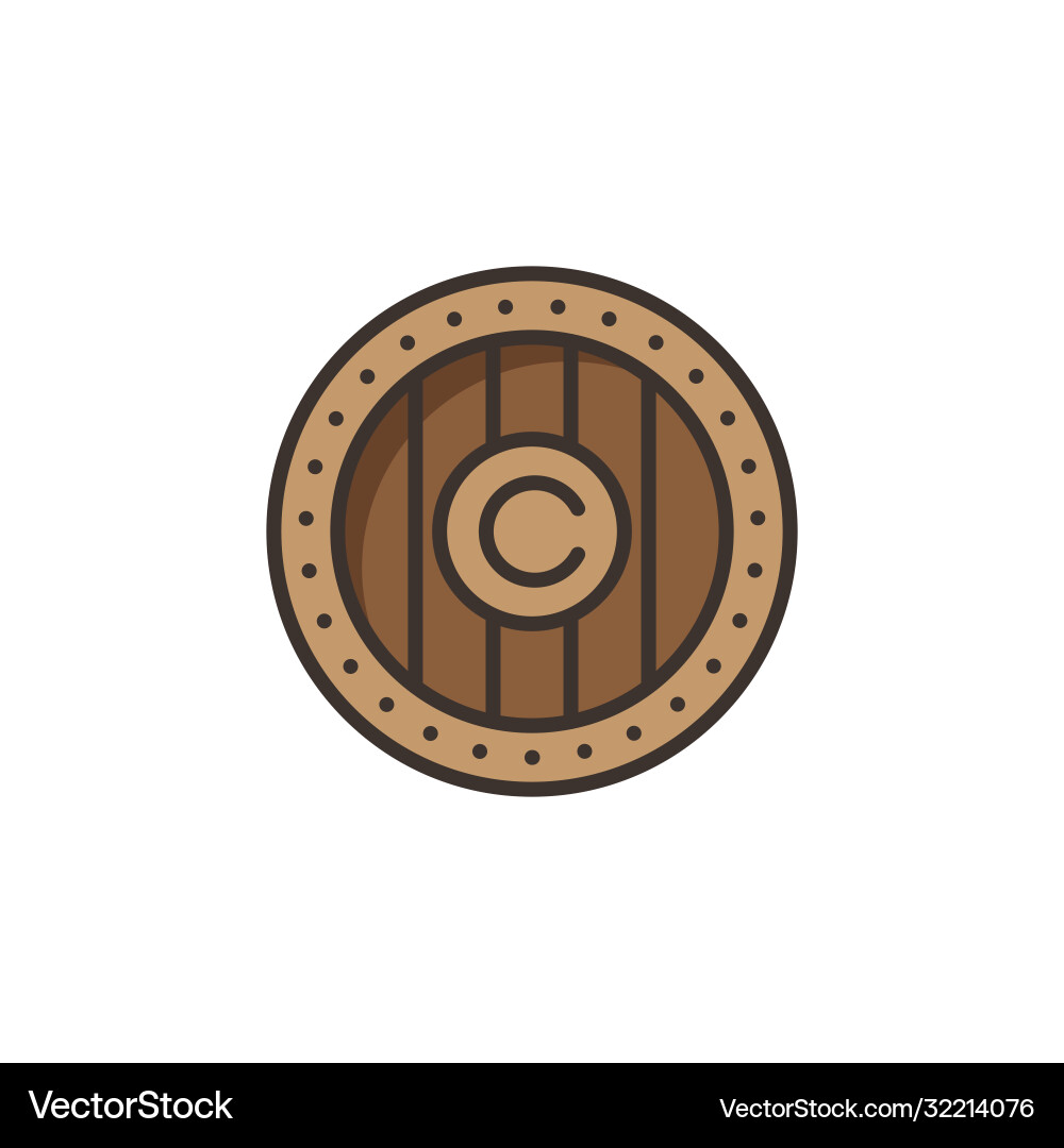 Shield with copyright sign icon symbol isolated Vector Image