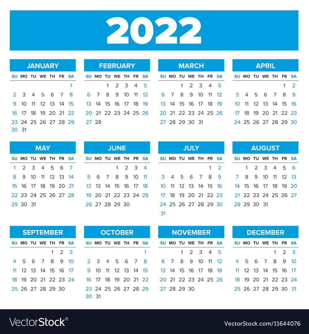 2022 Calendar Clipart