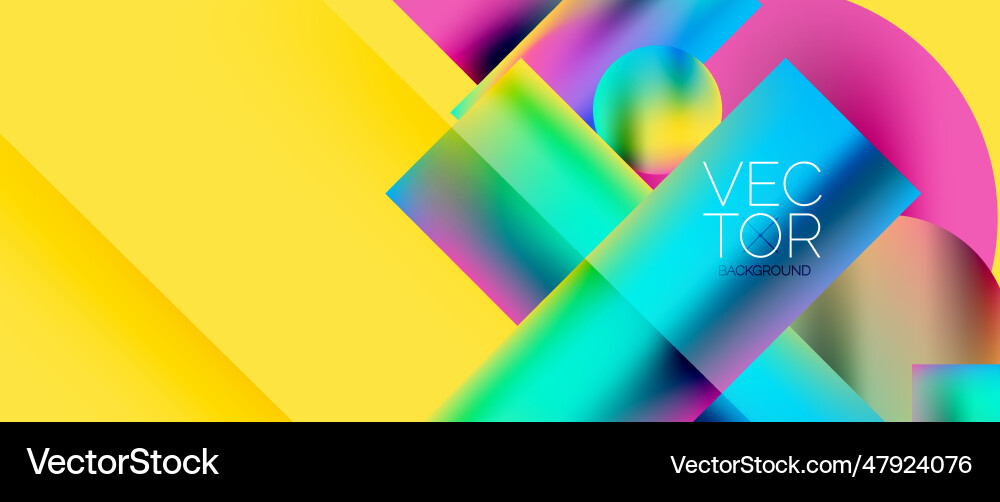 Squares and circles design fluid color gradients Vector Image