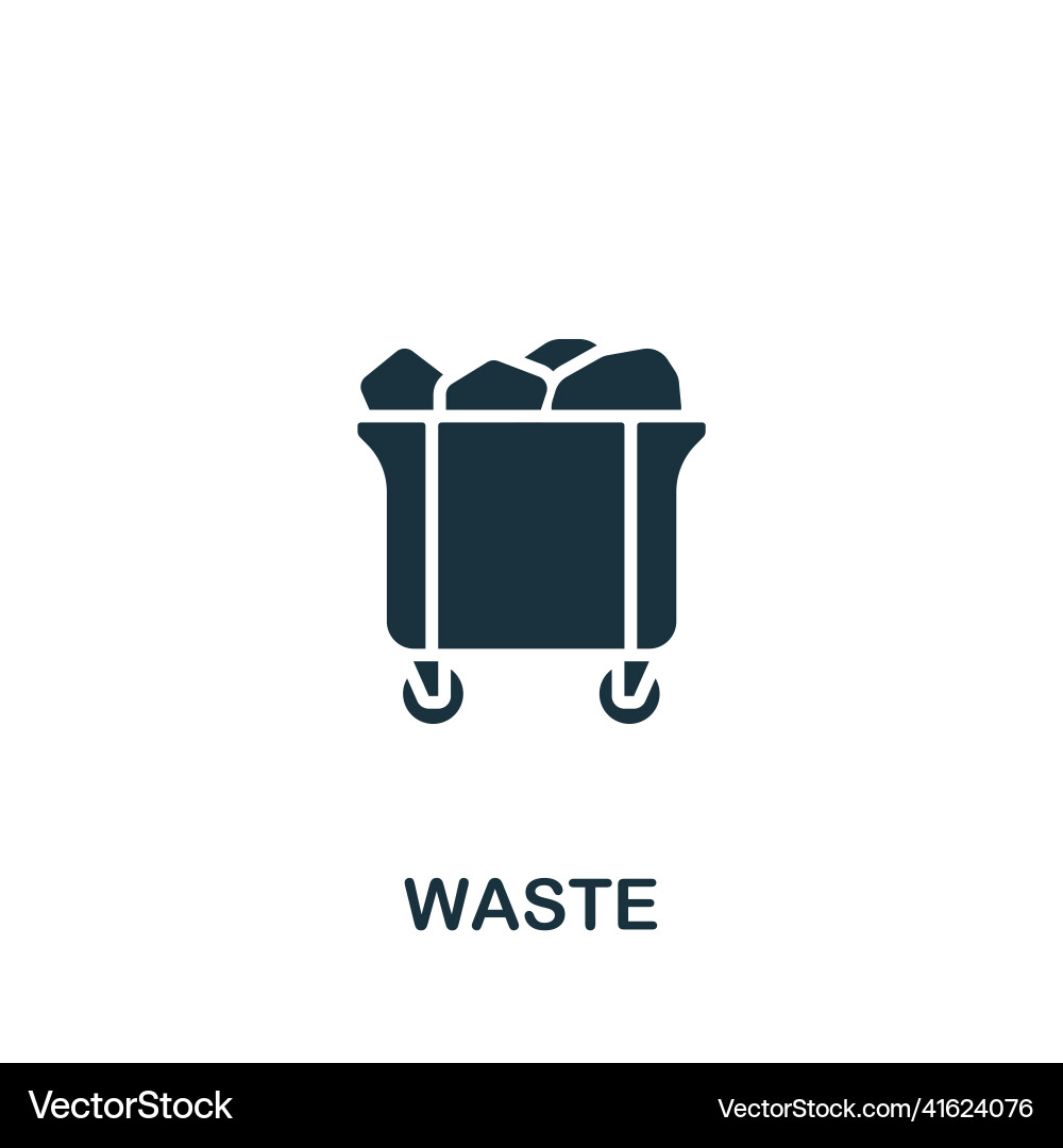 Waste icon monochrome simple for templates Vector Image