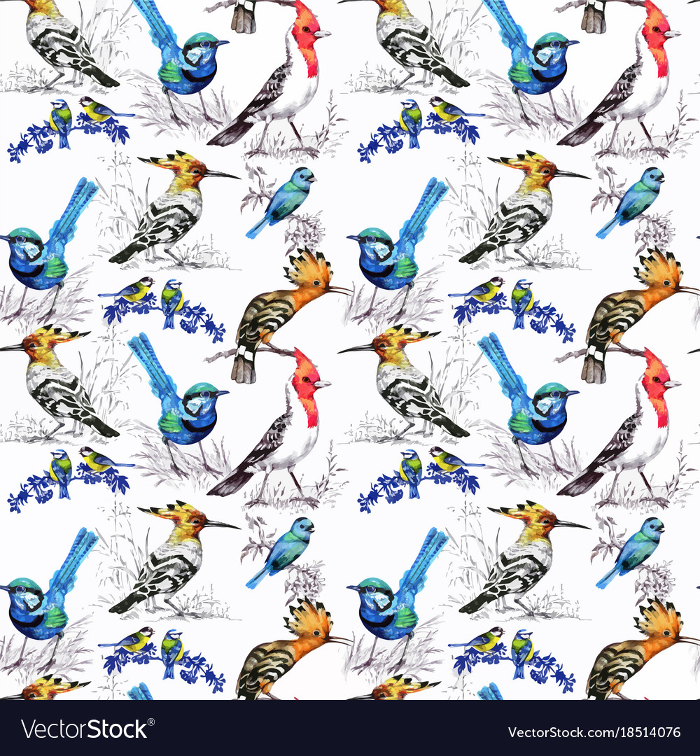 Watercolor hand drawn seamless pattern Royalty Free Vector