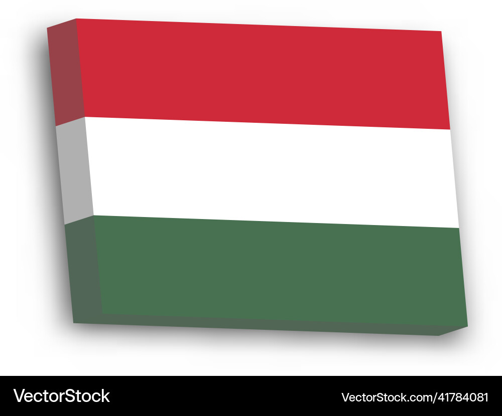3d flag of hungary Royalty Free Vector Image - VectorStock