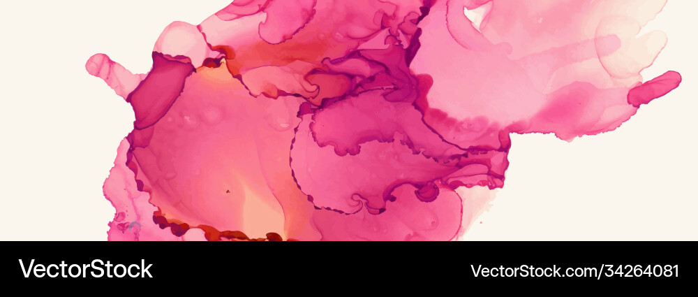 Alcohol ink texture banner fluid ink abstract Vector Image