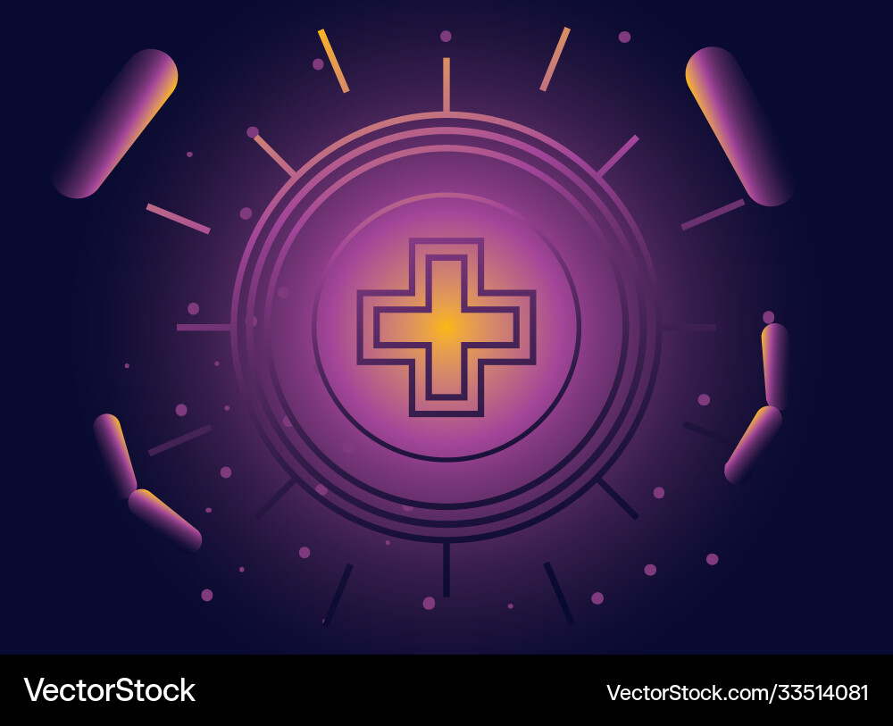 Circle with cross symbol virus protection Vector Image