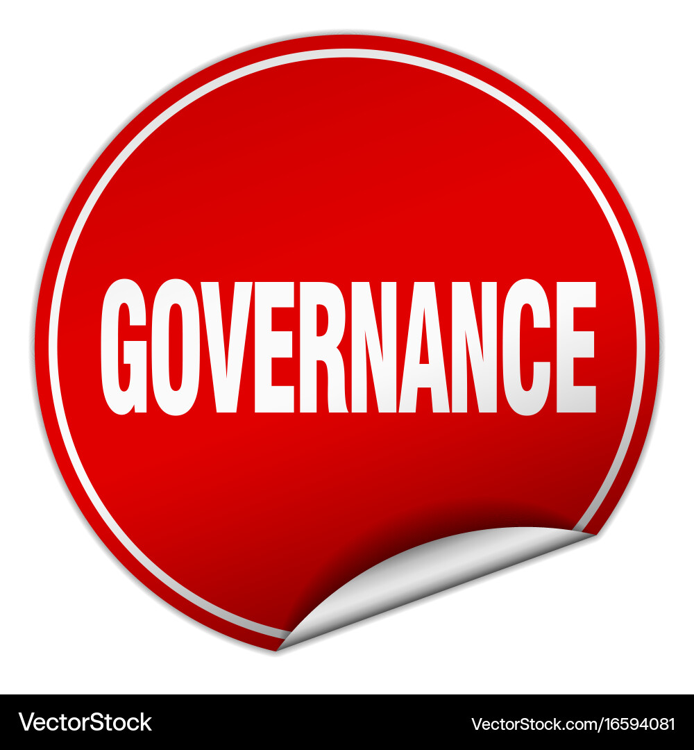 Governance round red sticker isolated on white Vector Image