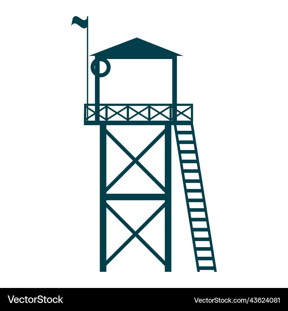Lifeguard tower icon station beach building Vector Image