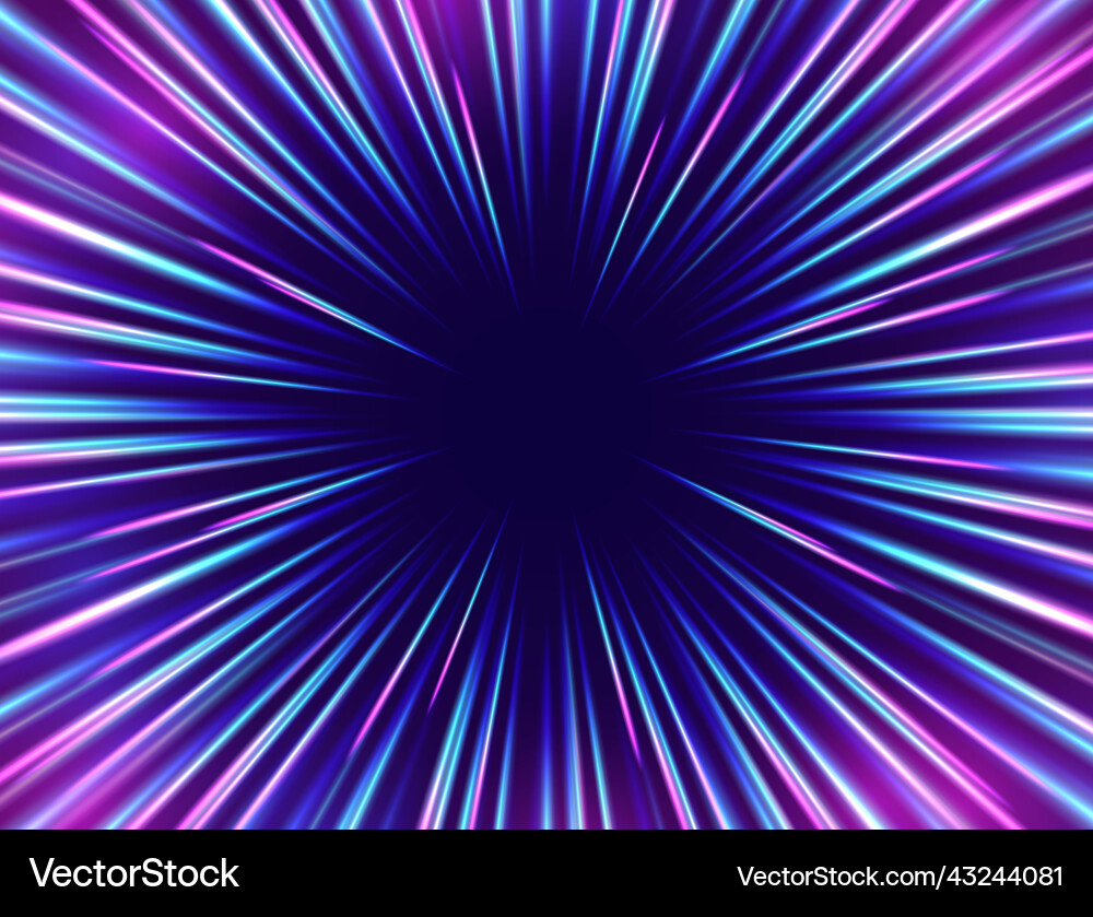 Light in motion effect neon color trails cosmic Vector Image