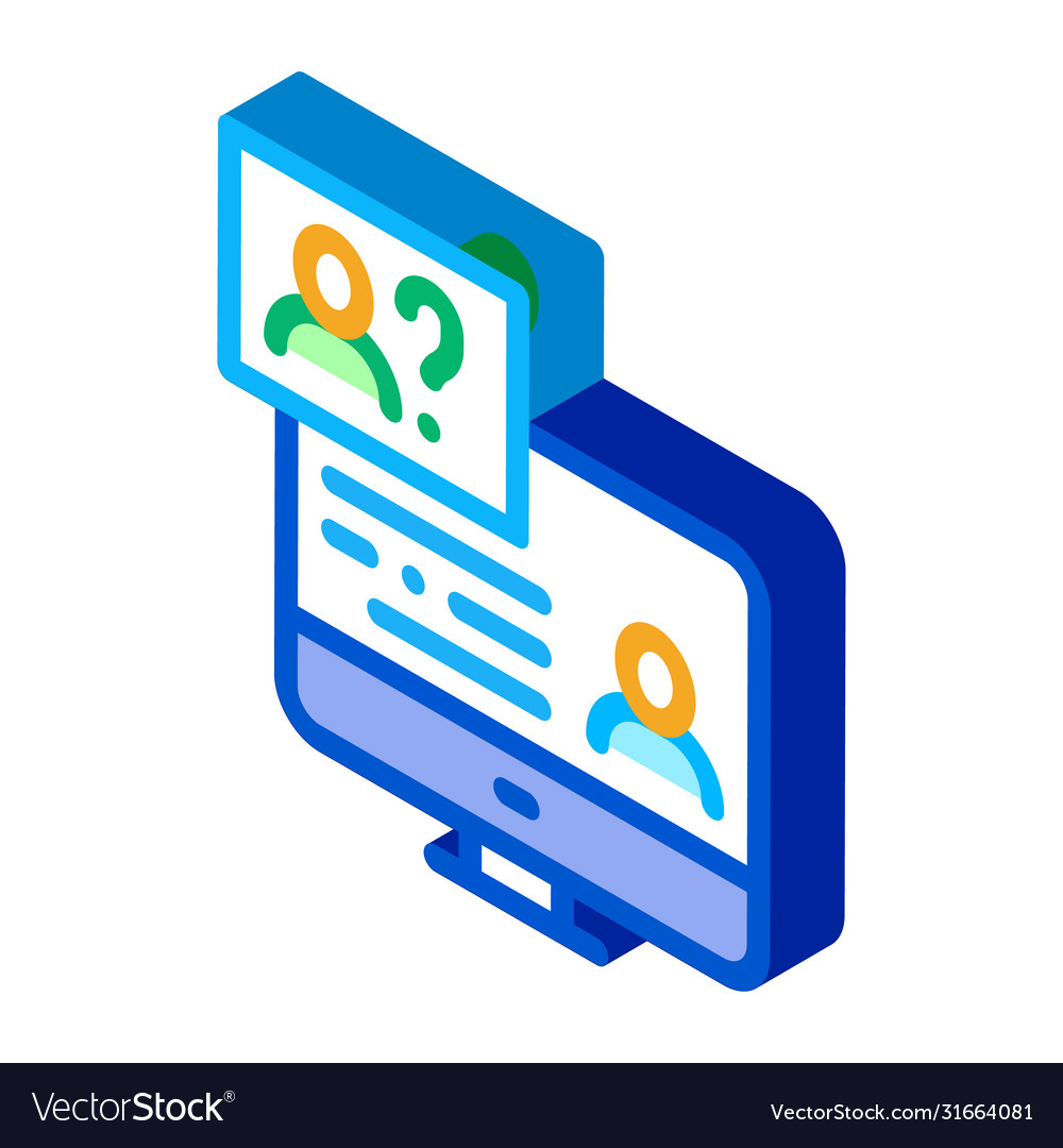 Message on display isometric icon Royalty Free Vector Image