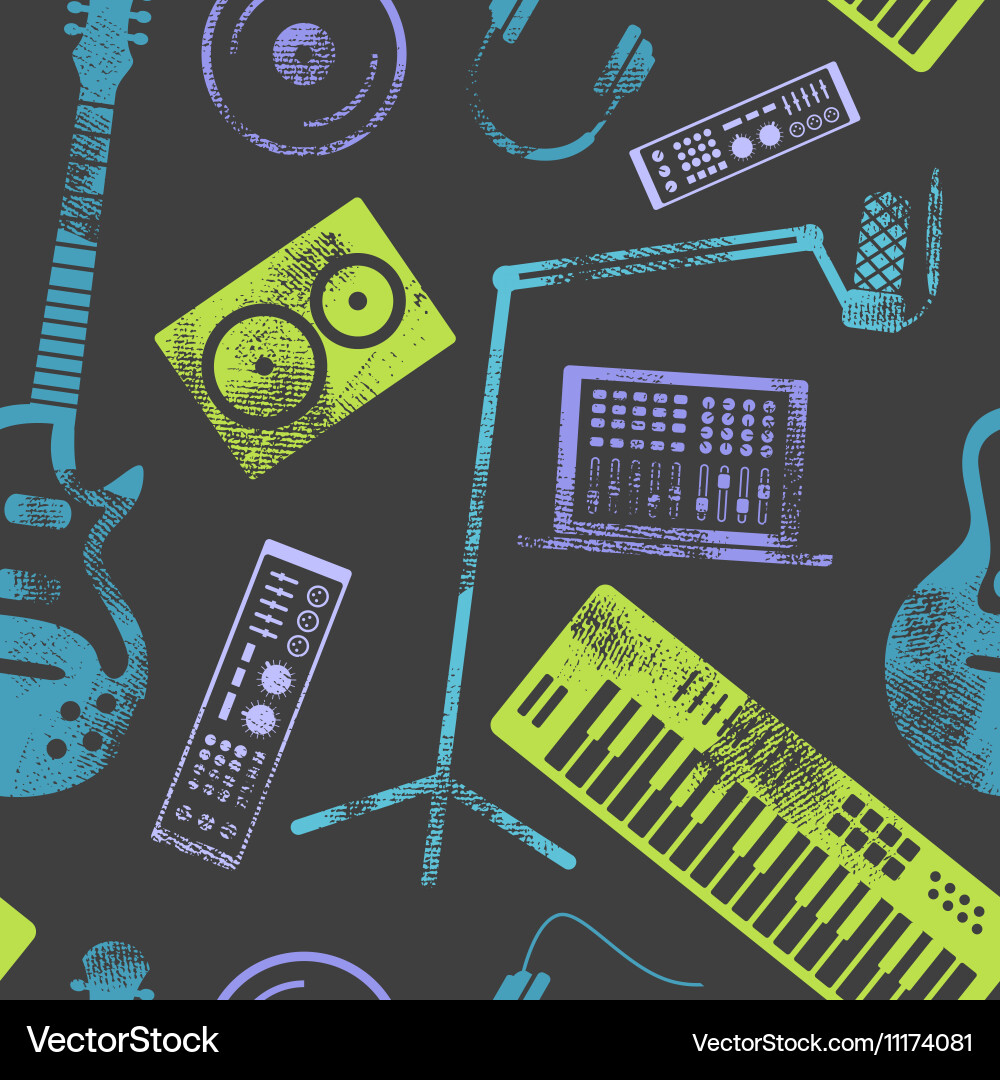 Musicproductionpattern2 Royalty Free Vector Image