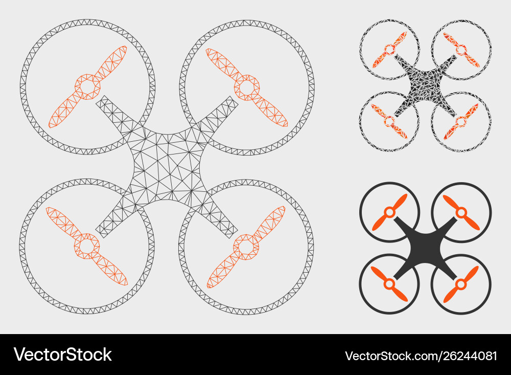 Nanocopter mesh network model and triangle Vector Image