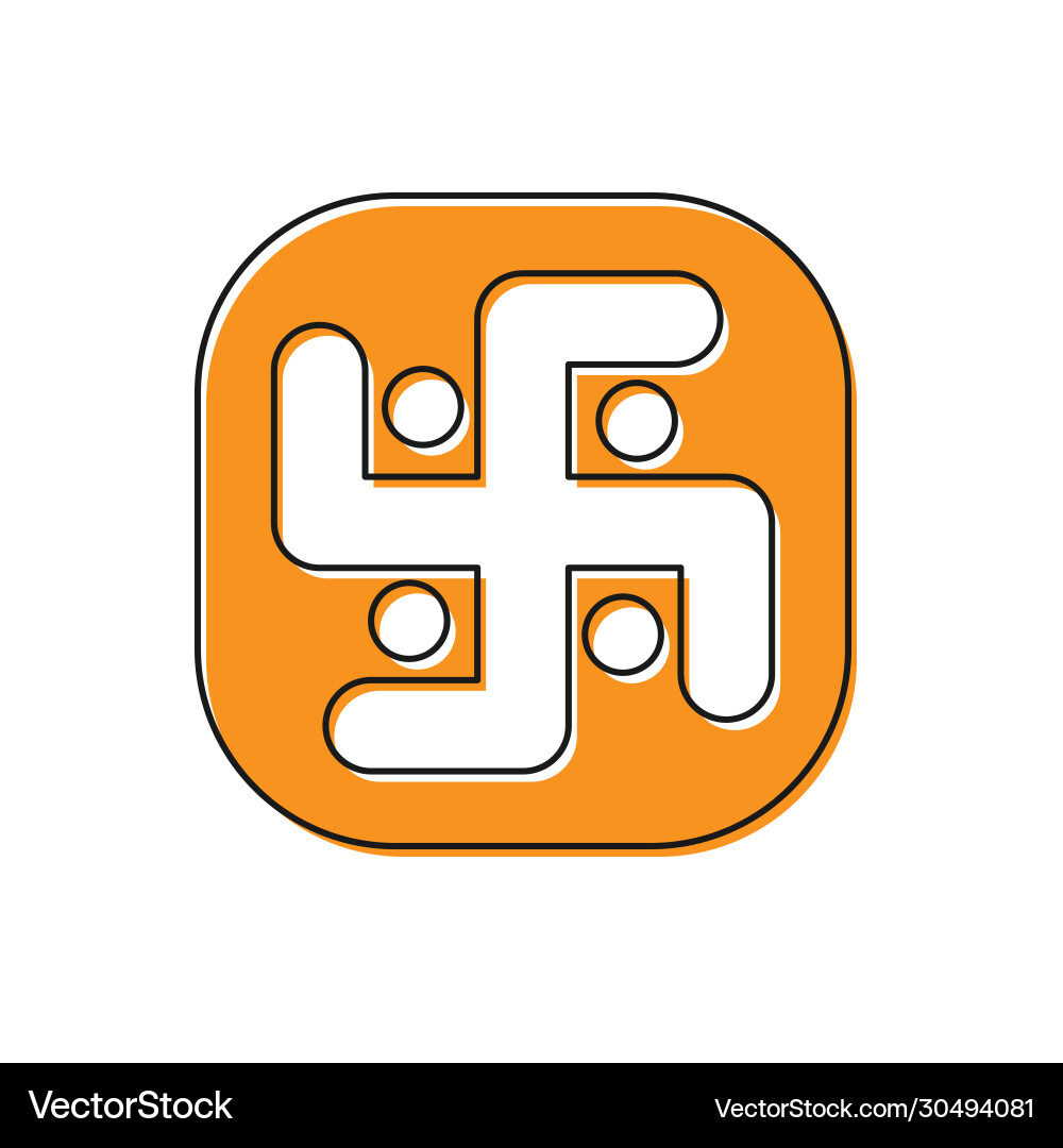Orange jainism icon isolated on white background Vector Image