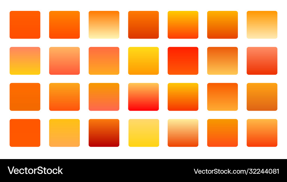 Orange shades gradients big set background design Vector Image