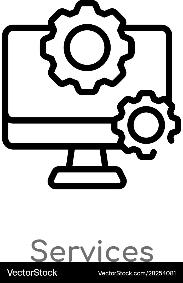 Outline services icon isolated black simple line Vector Image