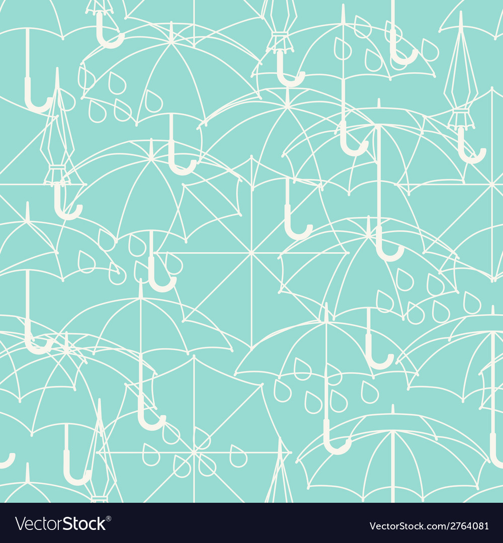 Seamless pattern with cute umbrellas in flat Vector Image