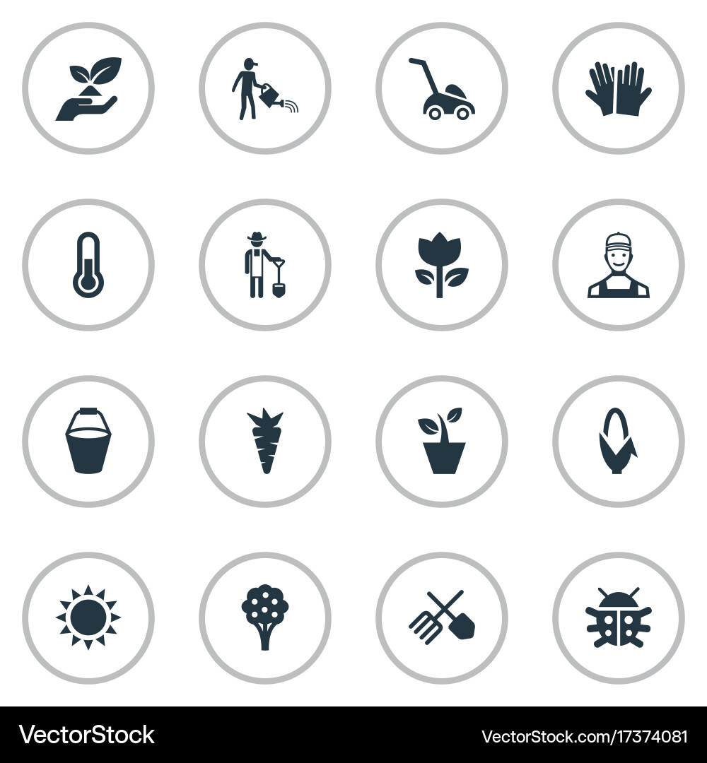 Set of simple horticulture Royalty Free Vector Image