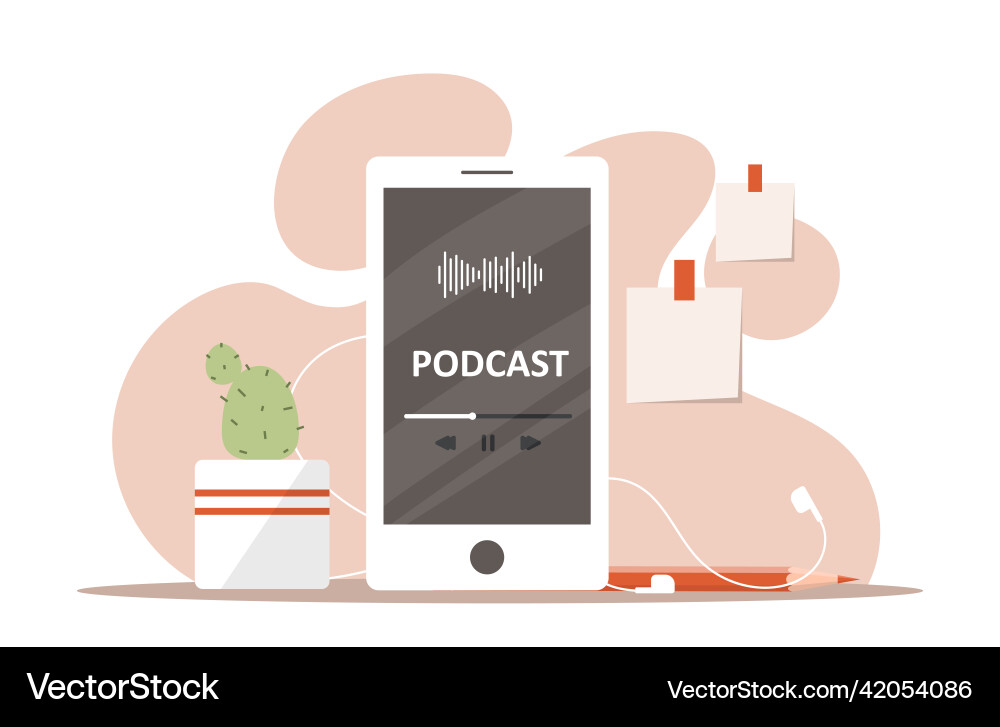 Concept of podcast Royalty Free Vector Image - VectorStock