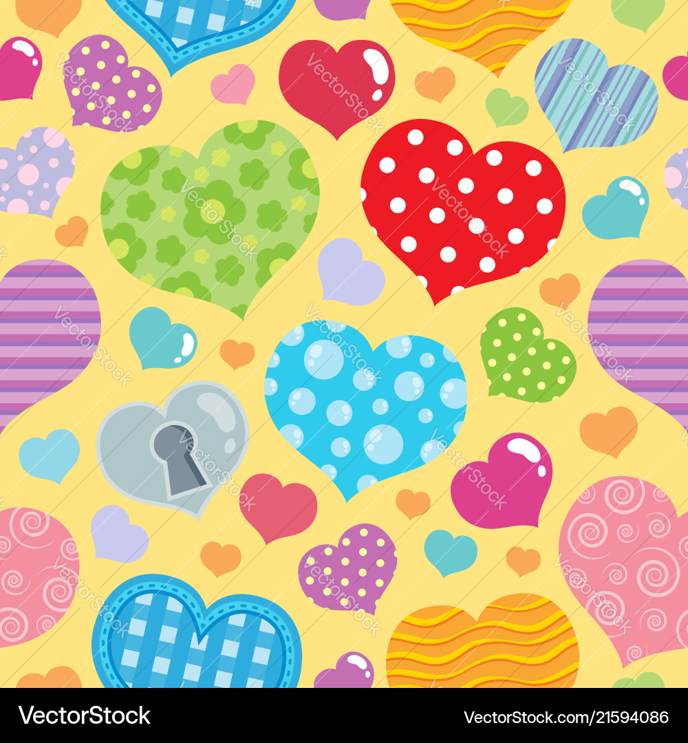 Seamless background with hearts 8 Royalty Free Vector Image