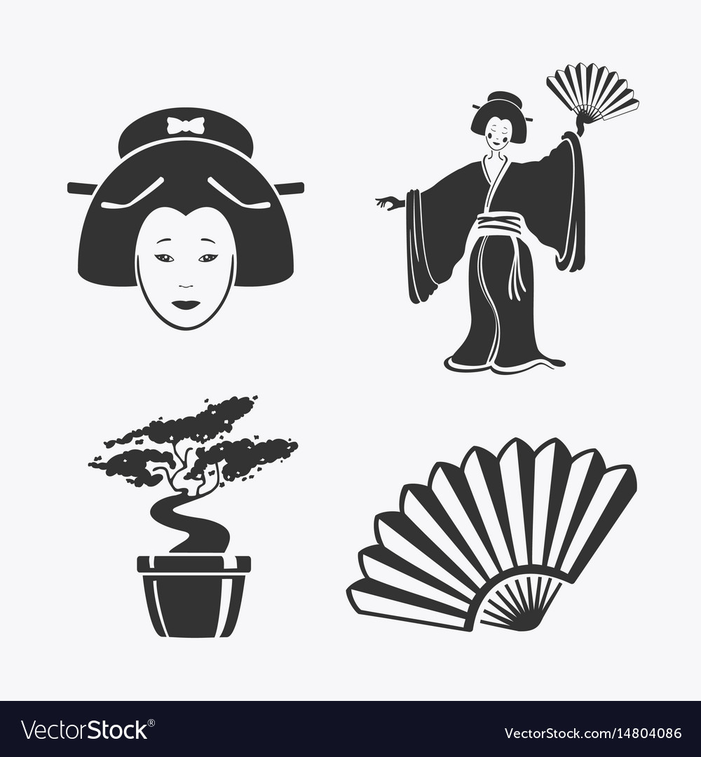 Set elements japan Royalty Free Vector Image - VectorStock