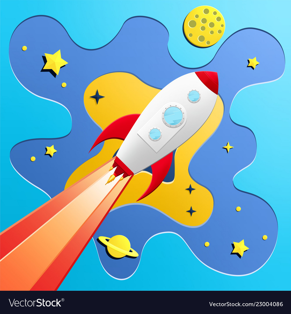 Start up space rocket Royalty Free Vector Image