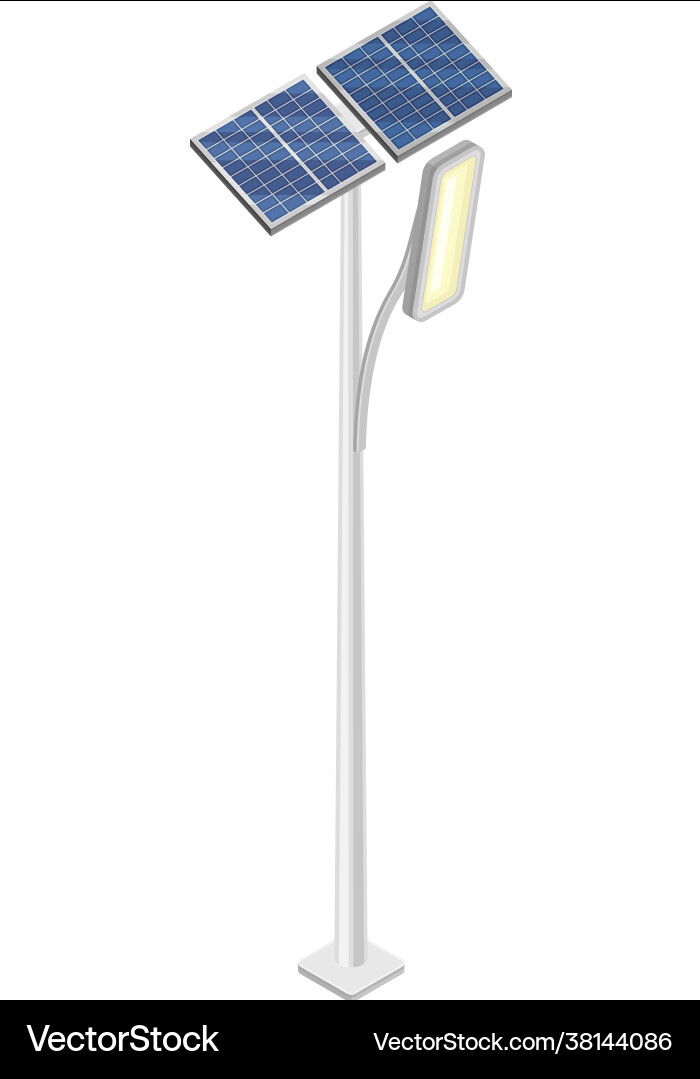 Street lamp or streetlight powered solar panel Vector Image