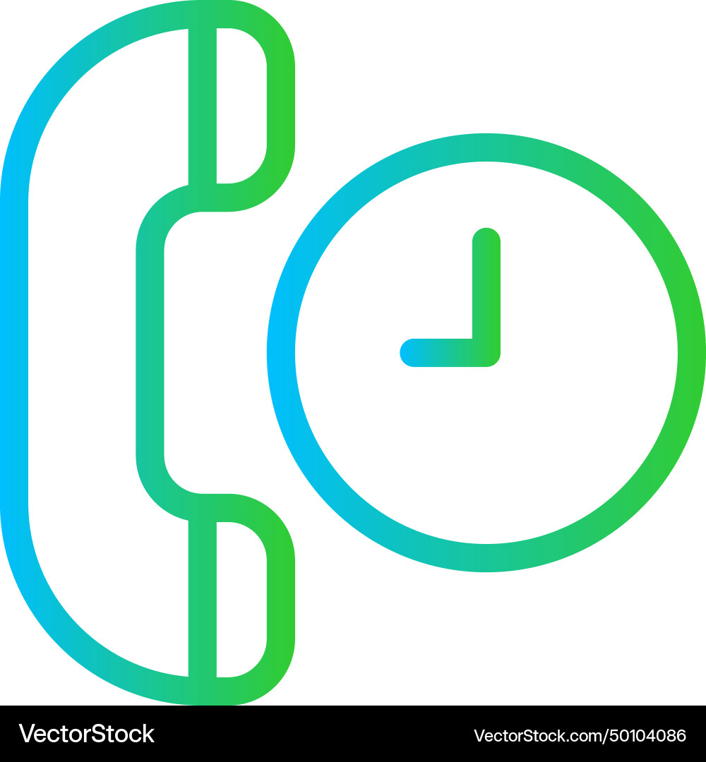 Time call support helpdesk icon with blue Vector Image