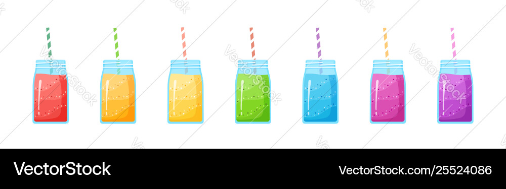 Vegeterian smoothie shake cocktail collection Vector Image