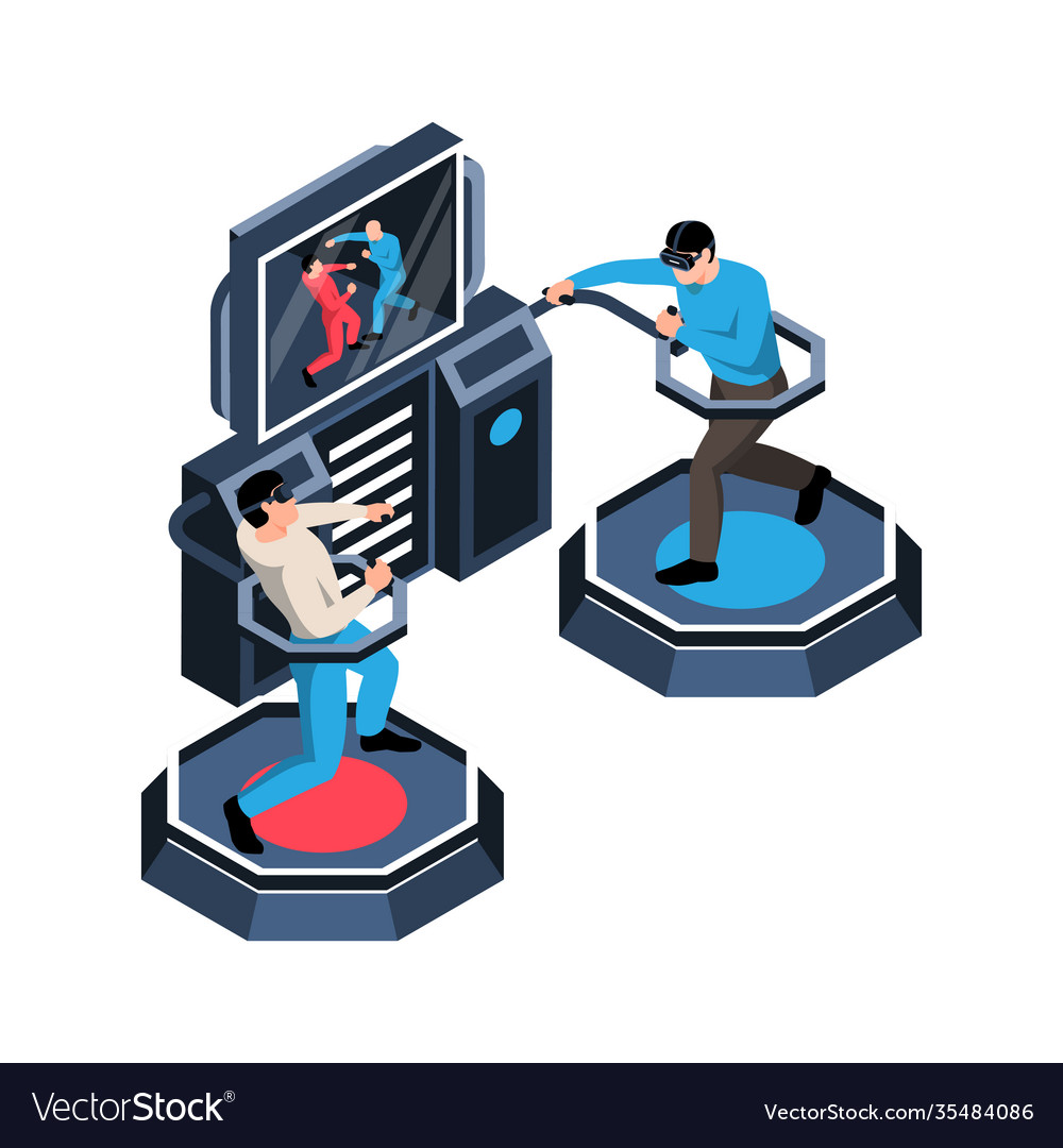 Virtual reality simulator Royalty Free Vector Image