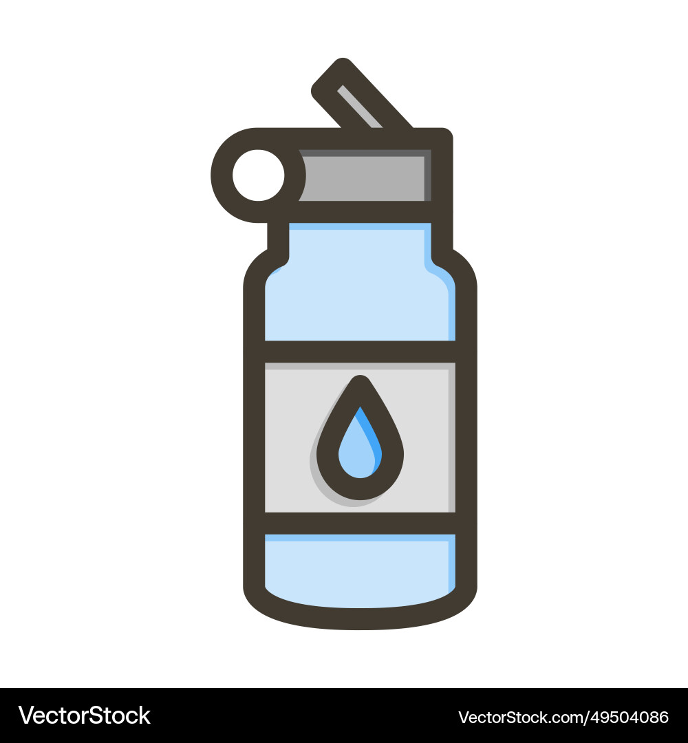 Water bottle thick line filled colors icon Vector Image