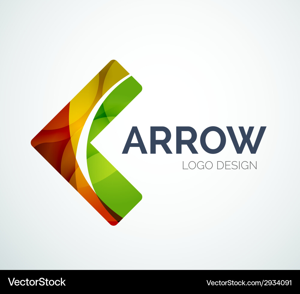 Arrow icon logo design made color pieces Vector Image