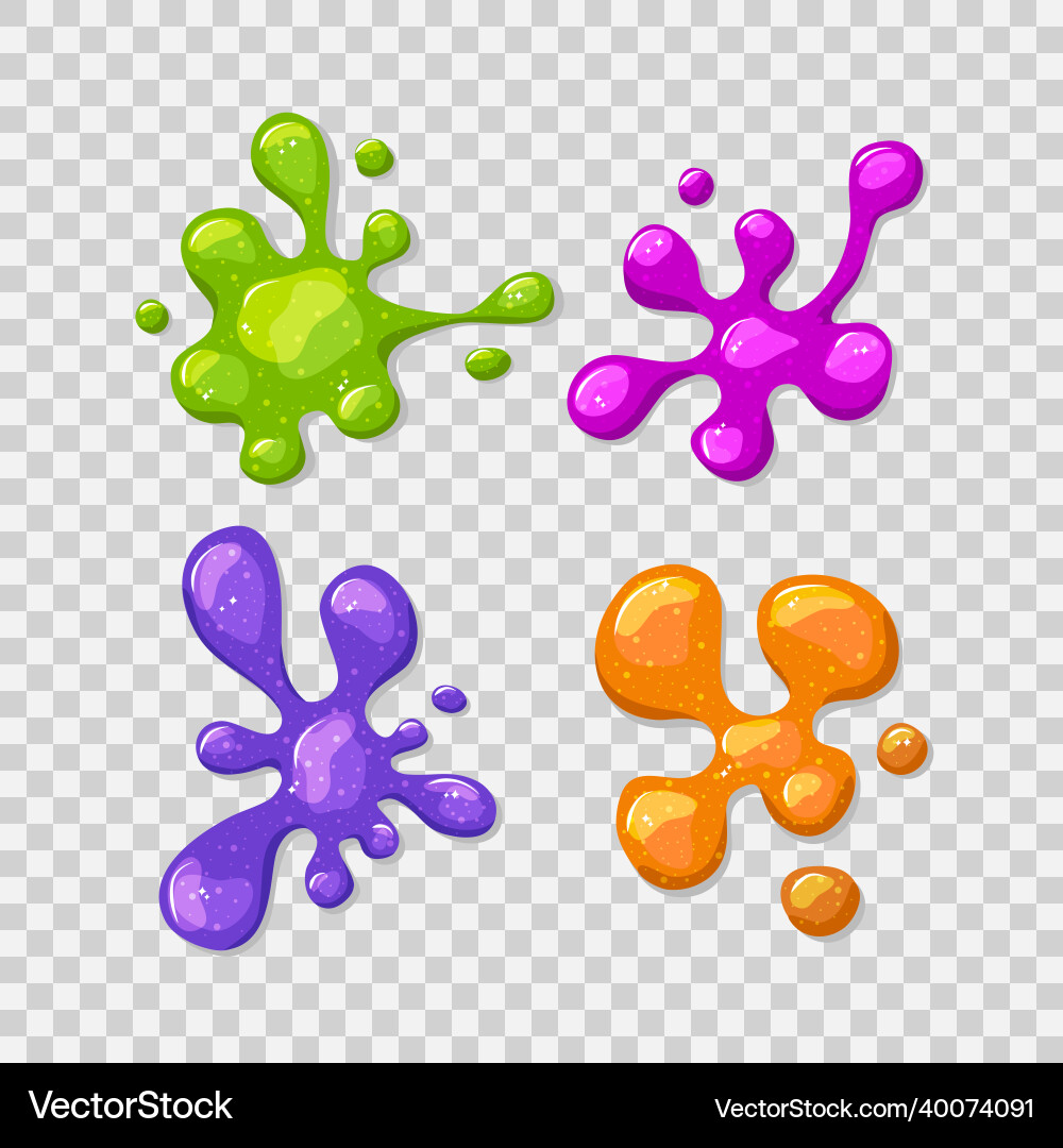 Bright multicolored slimes viscous shiny puddles Vector Image