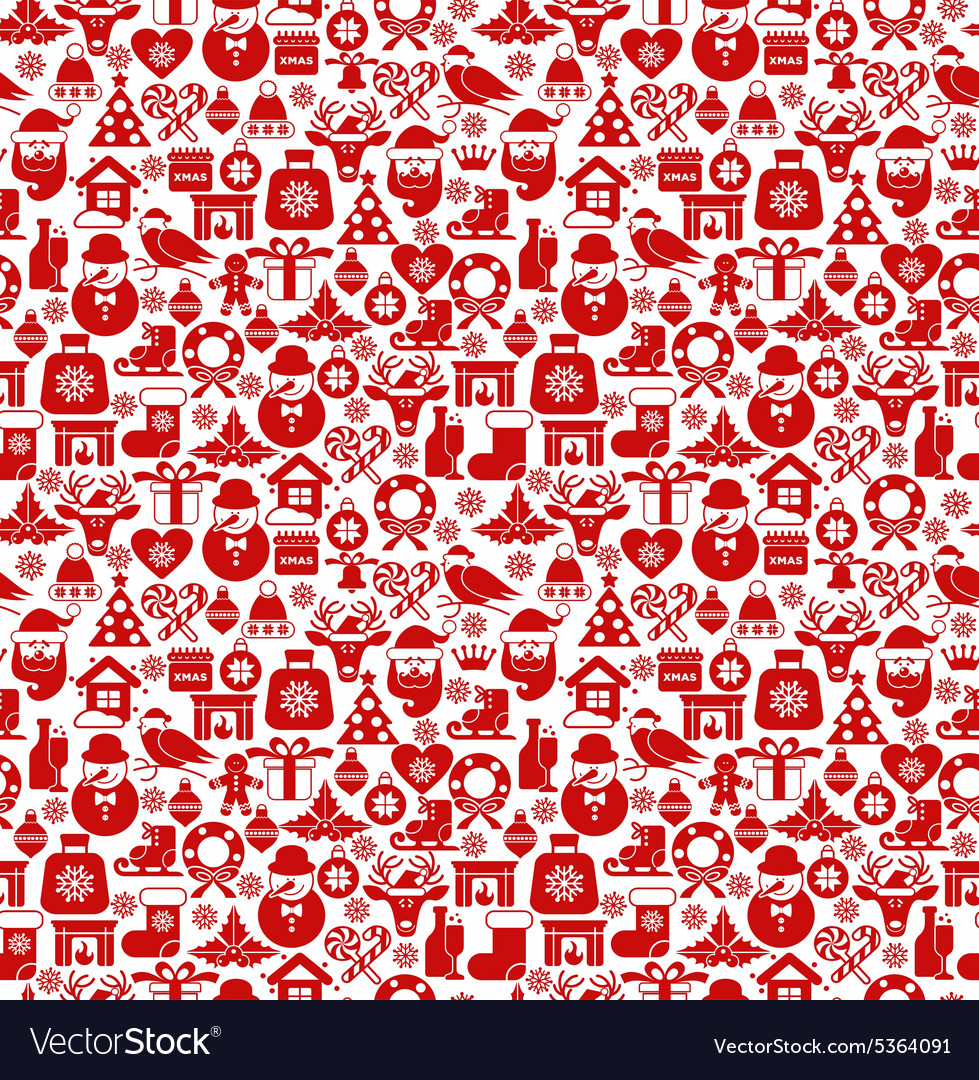 Christmas seamless pattern of icons Royalty Free Vector