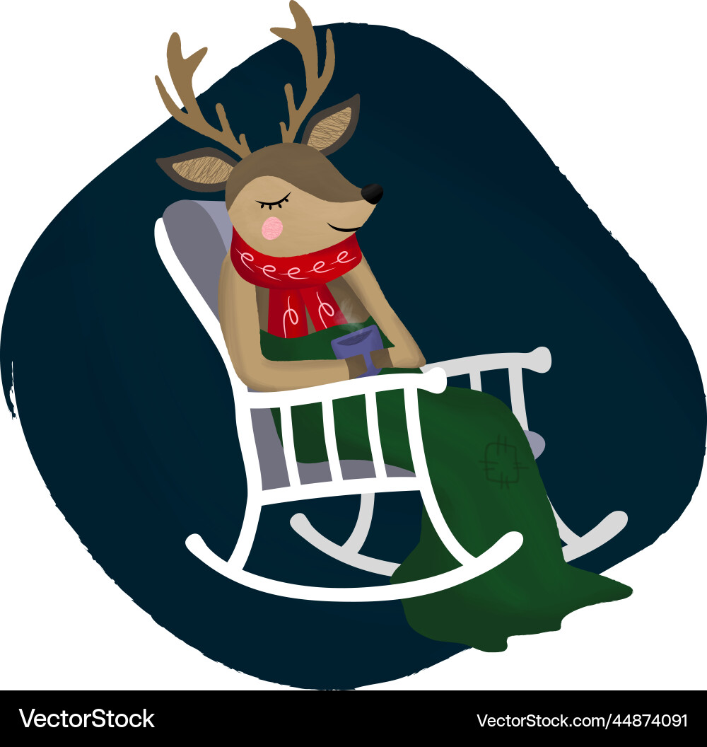 Deer sitting in a rocking chair Royalty Free Vector Image