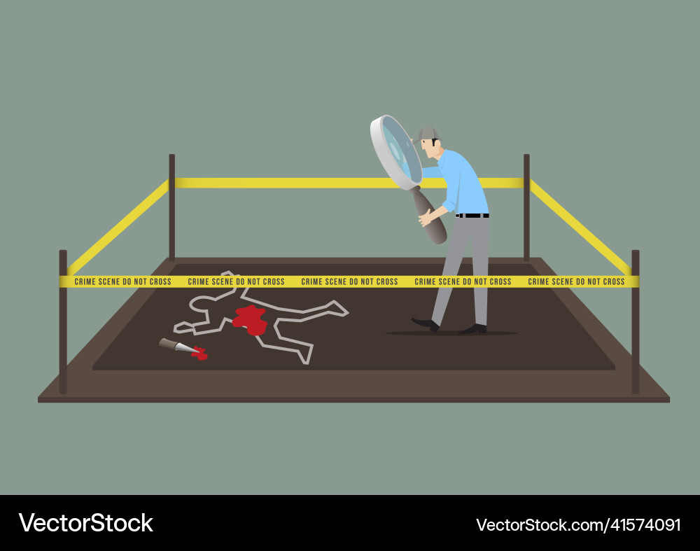 Escape room game concept man with magnifying Vector Image