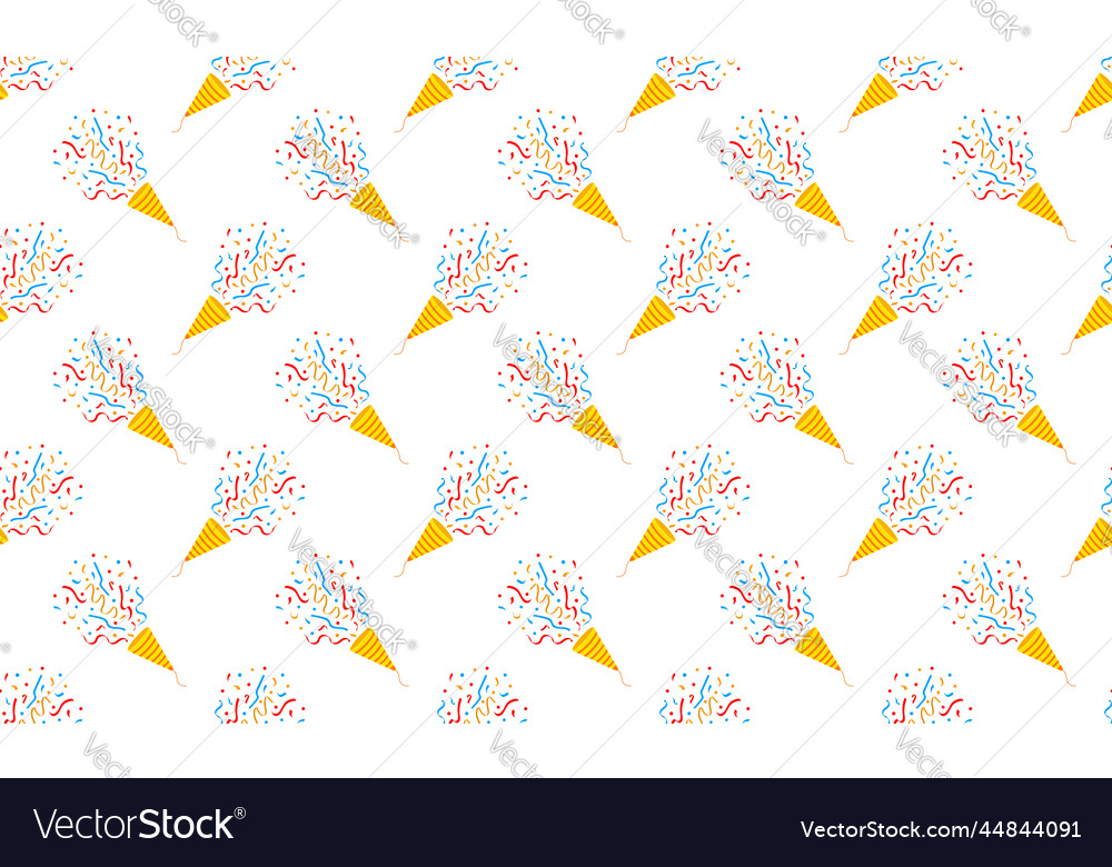 Exploding party popper cones with confetti Vector Image