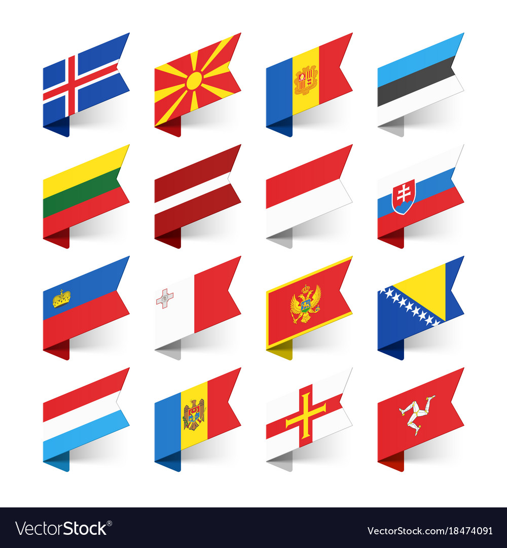 Flags world europe set 3 Royalty Free Vector Image Flags world europe set 3 Royalty Free Vector Image