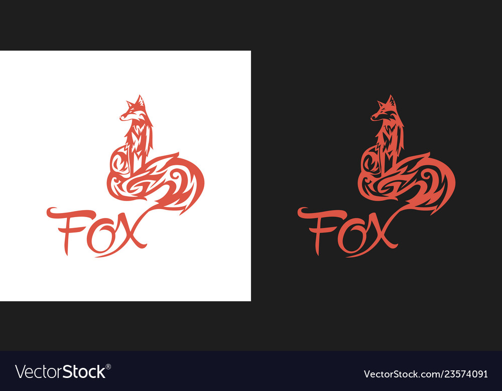 Fox logo monogram Royalty Free Vector Image - VectorStock